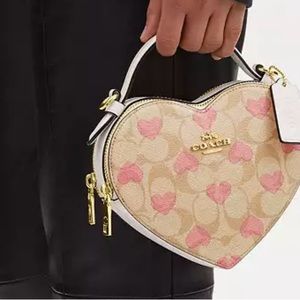 Coach | Bags | Heart Crossbody In Signature Canvas With Heart Print ...